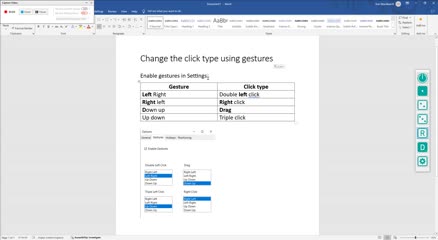 Change the click type using gestures – ClickAway Assistive Technologies